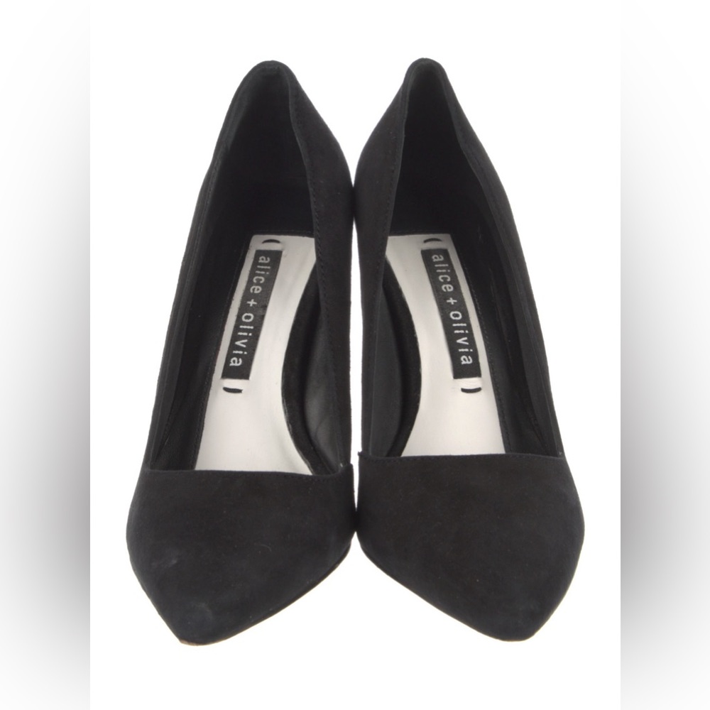 Alice + Olivia - Dina Pointed Black Suede Pumps Size … - Gem